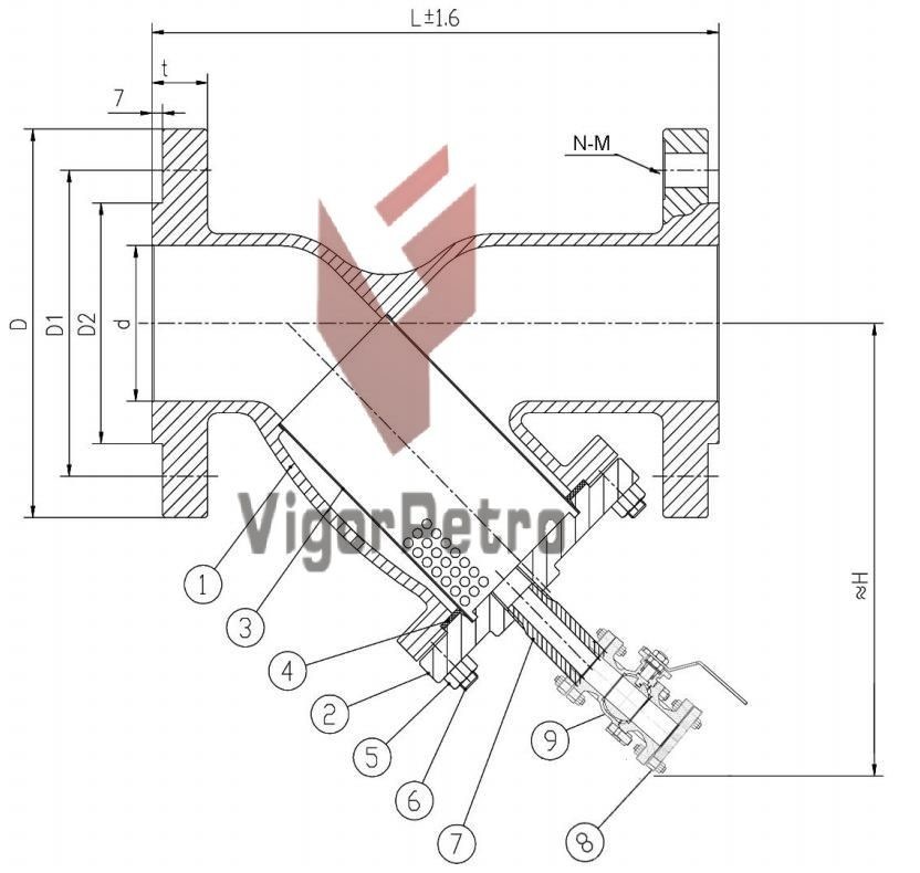 Strainer Y Type 6" 600# RF Flanged Body ASTM A216 GR WCB with ¾ ...