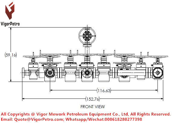 API 16C CHOKE MANIFOLD ASSY. 3 1/16"-15K X 3 1/16"-10K PSI W.P. H2S ...
