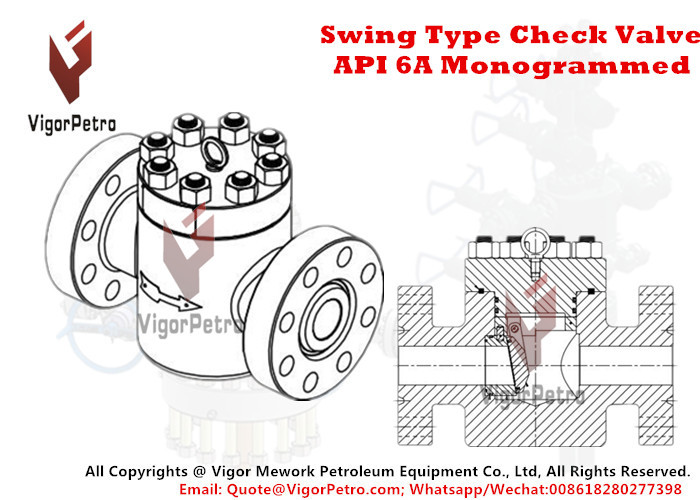 Swing check valve 4 1/16" 3000 psi RTJ API6A DD U PSL2 PR1 body: 4130 ...